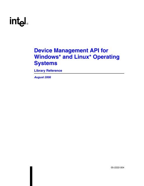 Device Management API Library Reference - Dialogic