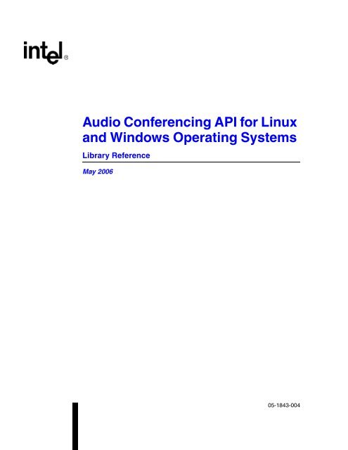 Audio Conferencing API Library Reference - Dialogic