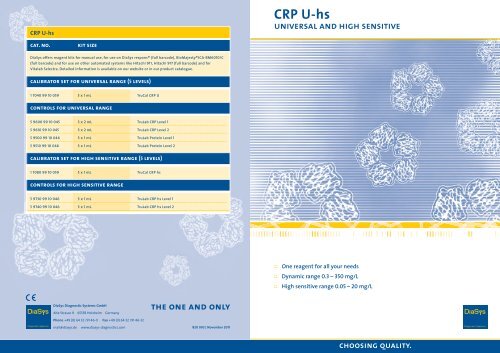 CRP U-hs - DiaSys Diagnostic Systems GmbH