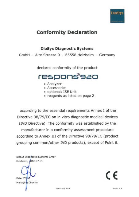 respons ® 920 / with ISE - DiaSys Diagnostic Systems GmbH