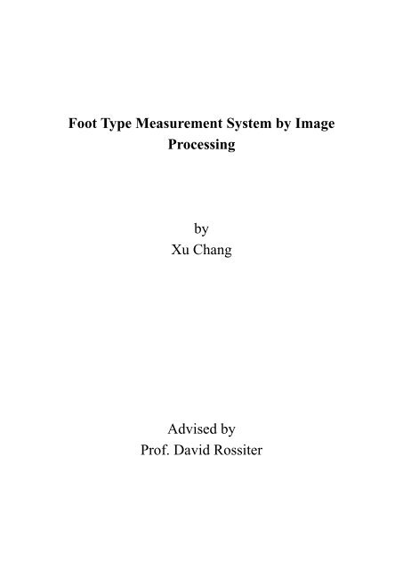Foot Type Measurement System by Image Processing by Xu Chang ...