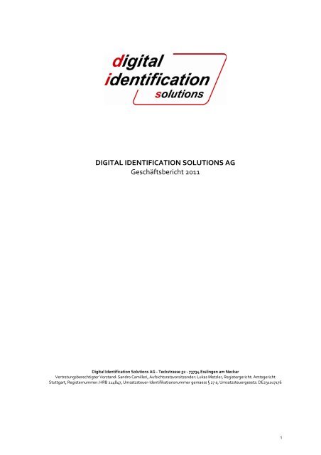 Digital Identification Solutions AG Esslingen