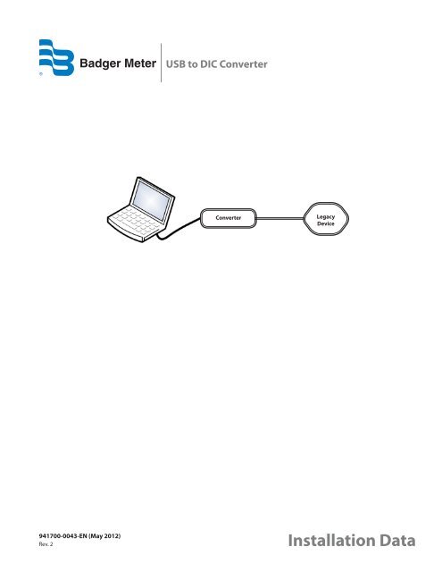 USB to DIC Converter Installation Data - Badger Meter, Inc.