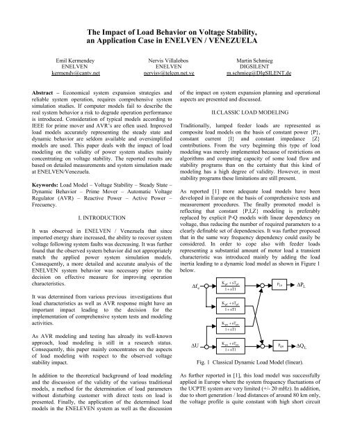 The Impact of Load Behavior on Voltage Stability, an ... - DIgSILENT