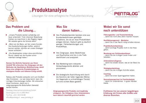 Produktanalyse - Pentalog