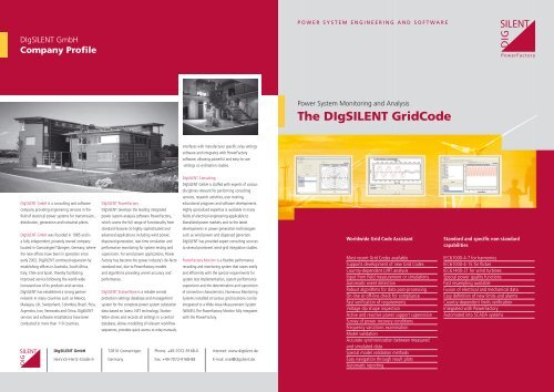 GridCode Brochure - DIgSILENT