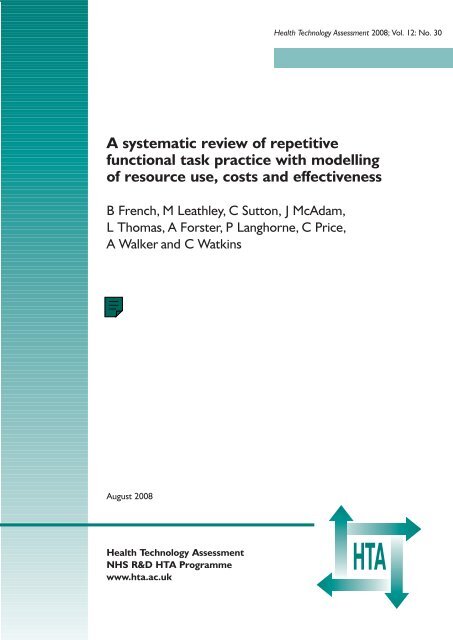 Repetitive functional task practice - NIHR Health Technology ...