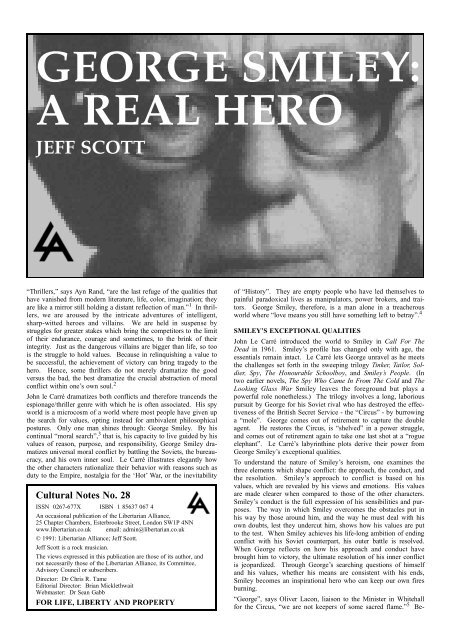GEORGE SMILEY: A REAL HERO - Libertarian Alliance