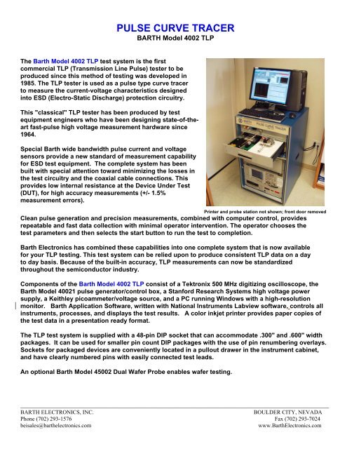 PULSE CURVE TRACER - Barth Electronics