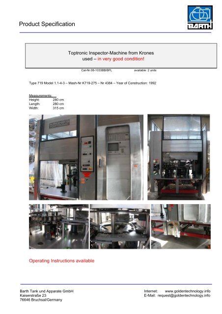 Toptronic Inspector-Machine from Krones - Golden Technology