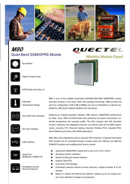M80 Quad Band GSM/GPRS Module - Quectel Wireless Solutions ...