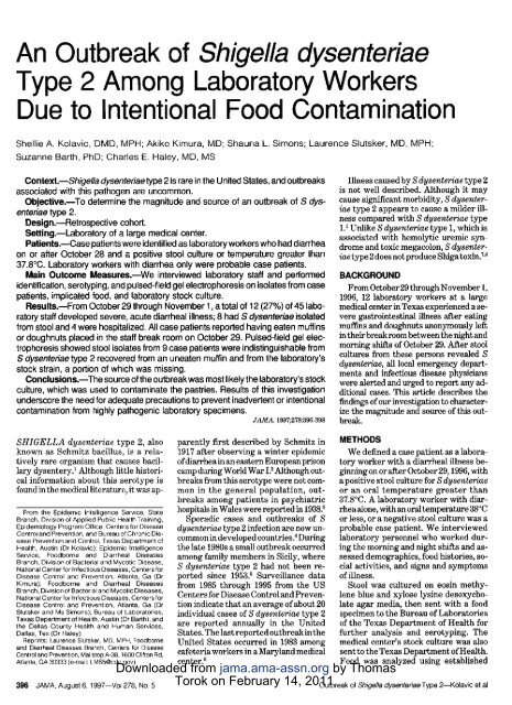 Handout 3 - Shigella in Texas