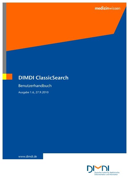 Benutzerhandbuch zur DIMDI ClassicSearch