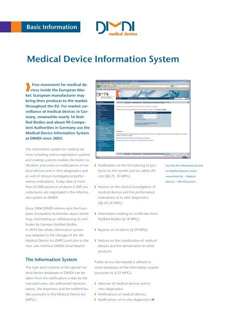 Medical Device Information System - DIMDI