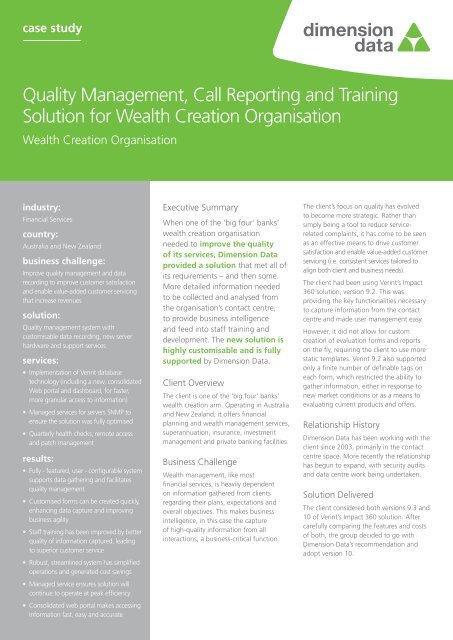 case study - Dimension Data
