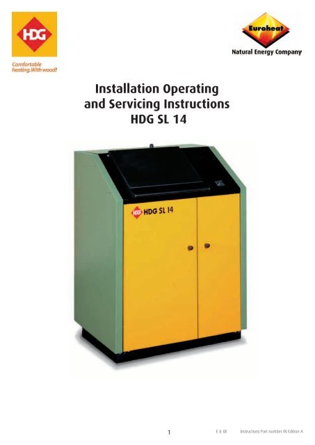 HDG SL Operating and Installation Instructions - Euroheat