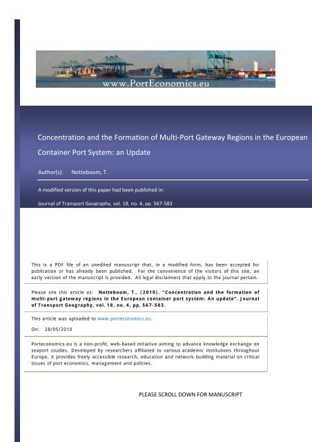 Concentration and the Formation of Multi-Port Gateway Regions in ...