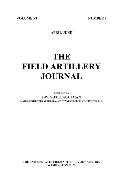 the field artillery journal - Fort Sill - U.S. Army