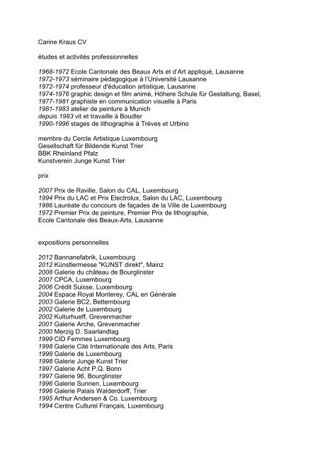 Carine Kraus CV_french - 1Galerii