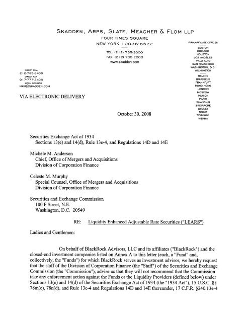 Incoming Letter - Securities and Exchange Commission