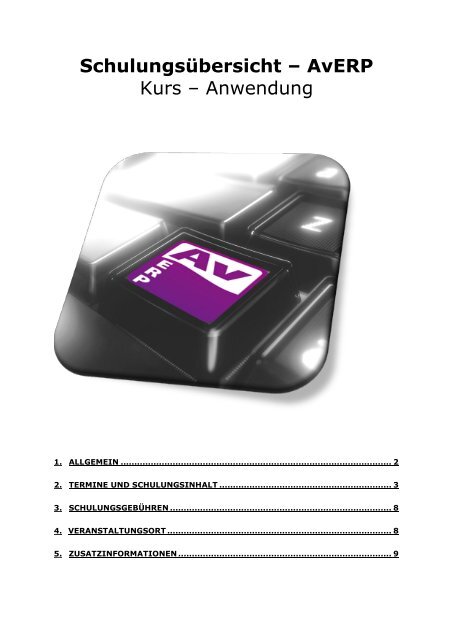 Schulungsübersicht – AvERP - SYNERPY GmbH