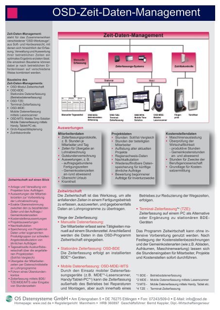 OSD-Zeit-Daten-Management - OS Datensysteme GmbH