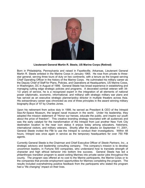 Lieutenant General Martin R. Steele, US Marine Corps - USF Health ...