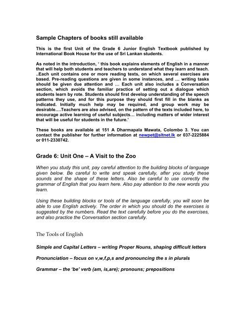 junior english text books (sample) - Liberal Party