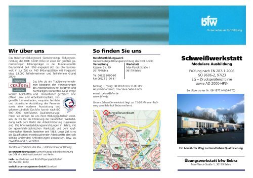 Flyer Vorlage - Berufsfortbildungswerk bfw