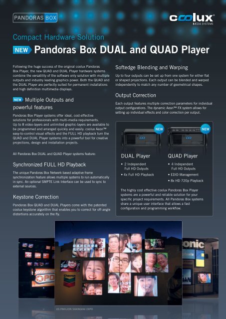 Pandoras Box DUAL and QUAD Player NEW - Coolux