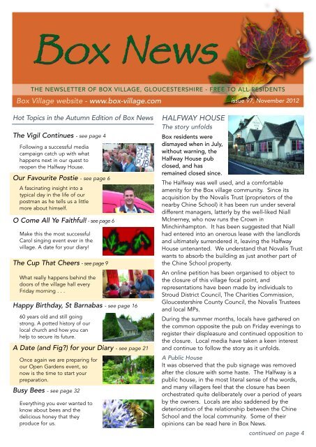 Monday 31st December 8.30pm at Box Village Hall