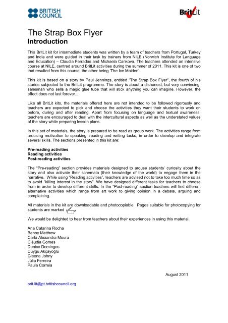 The Strap Box Flyer - TeachingEnglish