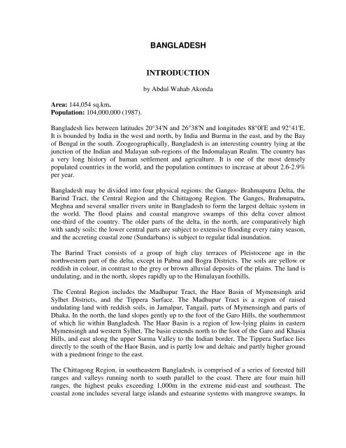 bangladesh introduction - International Water Management Institute