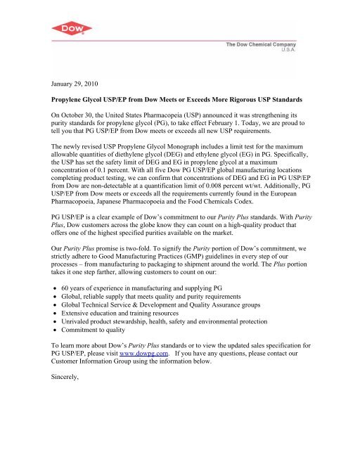 EHS USA letterhead template - The Dow Chemical Company