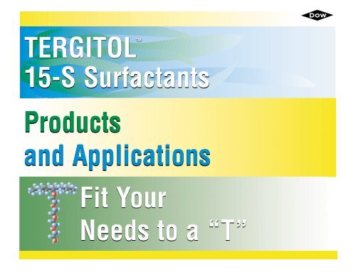 TERGITOL 15-S Nonionic Surfactants - The Dow Chemical Company