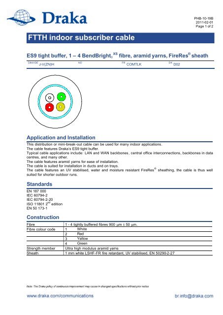 FTTH indoor subscriber cable