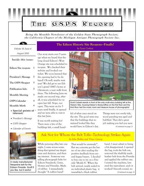 by John Robles & Mike Sorter - Golden State Phonograph Society