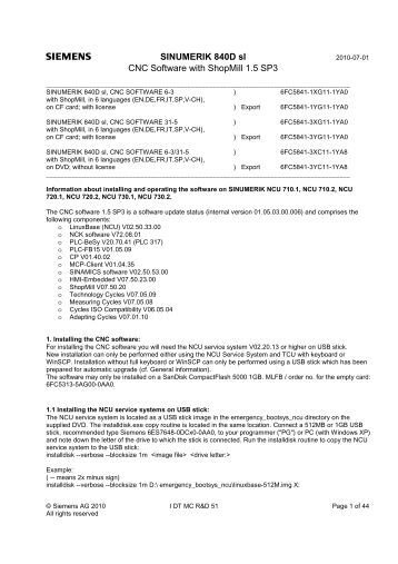Winnc Sinumerik 810D - specificationkart