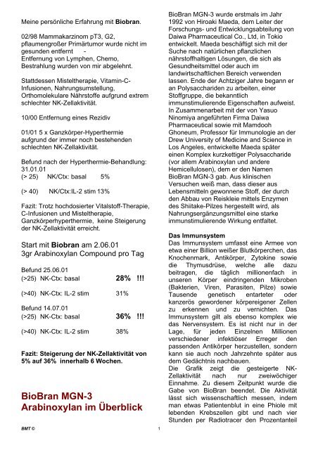 BioBran MGN-3 Arabinoxylan im Überblick - Info