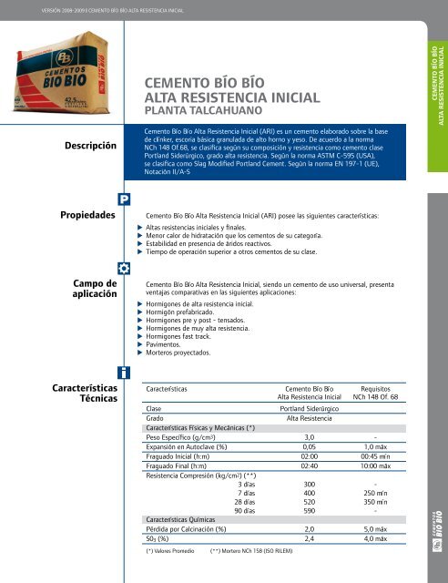 cemento bío bío alta resistencia inicial planta ... - Cementos Bio Bio