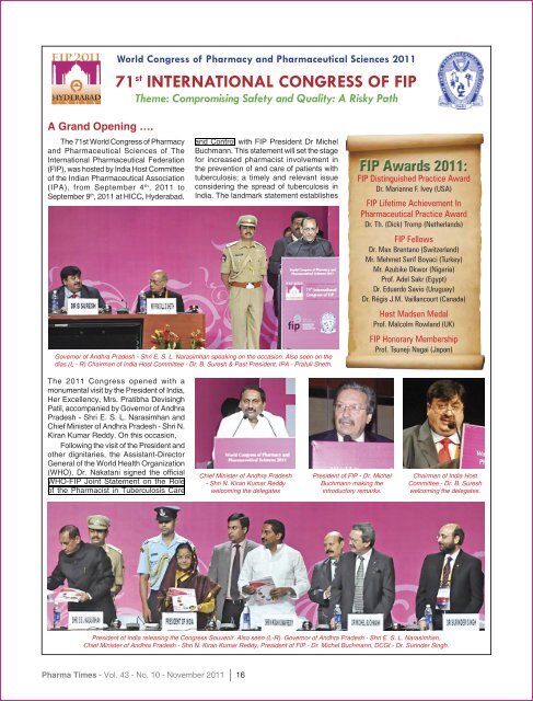 71st INTERNATIONAL CONGRESS OF FIP - Indian Pharmaceutical ...