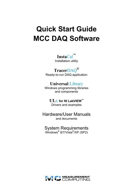 Quick Start Guide MCC DAQ Software - from Measurement Computing
