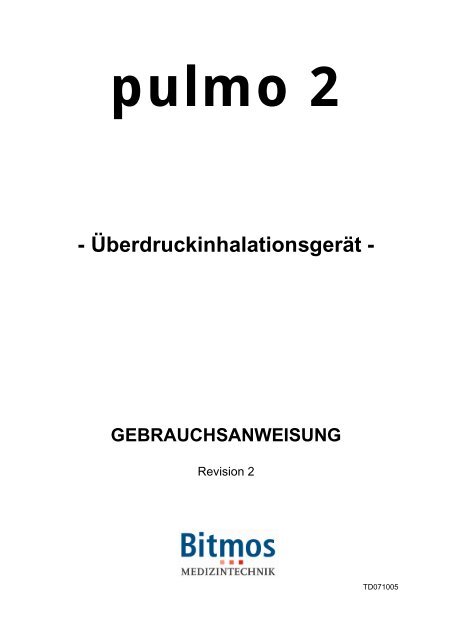 Überdruckinhalationsgerät - Bitmos GmbH