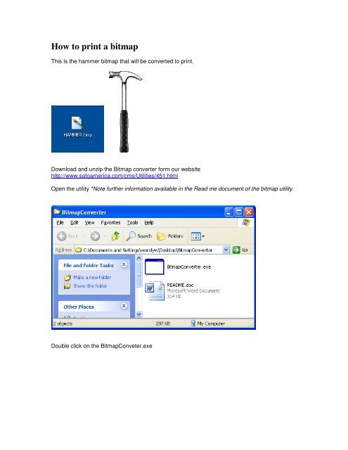How to print a bitmap - SATO America