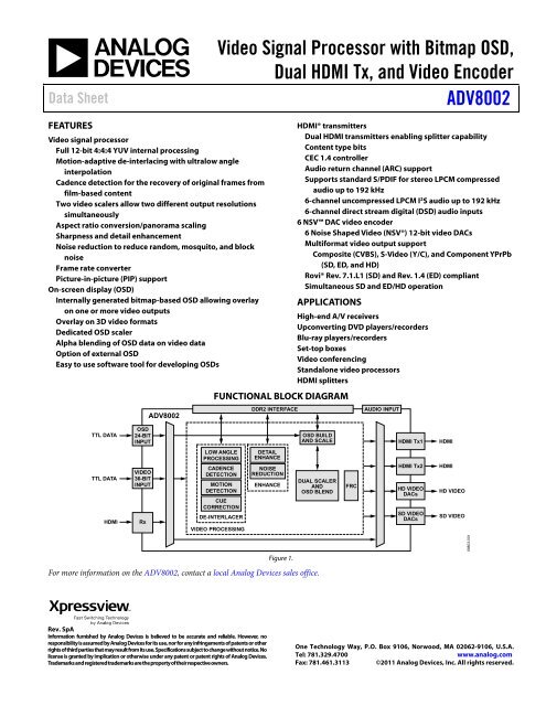 ADV8002 Data Sheet Rev SpA - Analog Devices