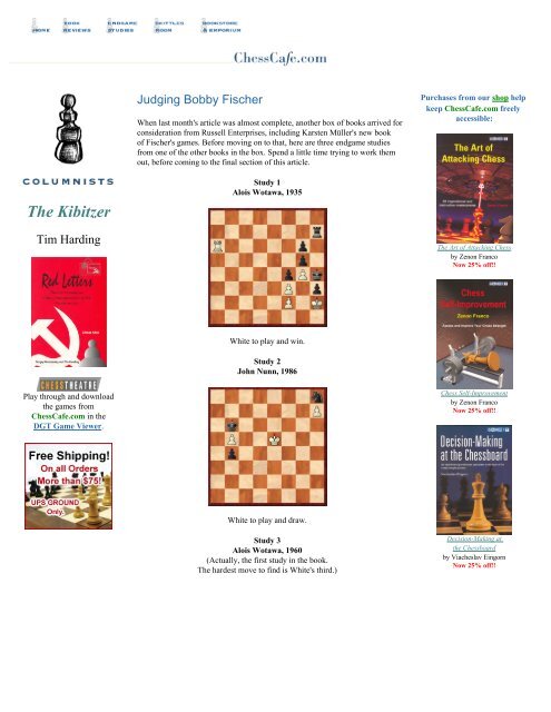 The Kibitzer - Chess Cafe