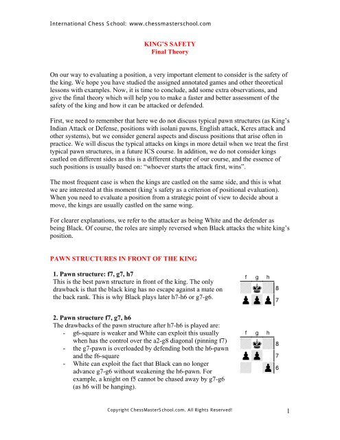 Chess Lesson on Strategy - sample 1 - International Chess School
