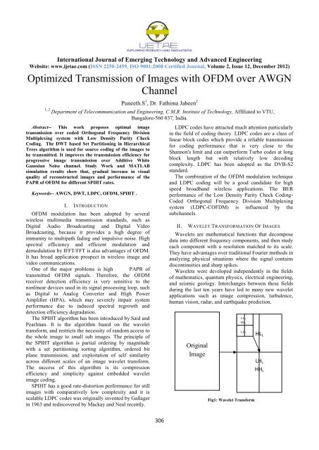 Optimized Transmission of Images with OFDM over AWGN Channel