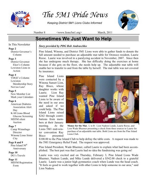 The 5M1 Pride News - Lions District 5M1