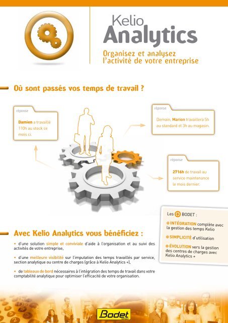 Kelio Analytics, gestion des temps et suivi ... - Bodet Software
